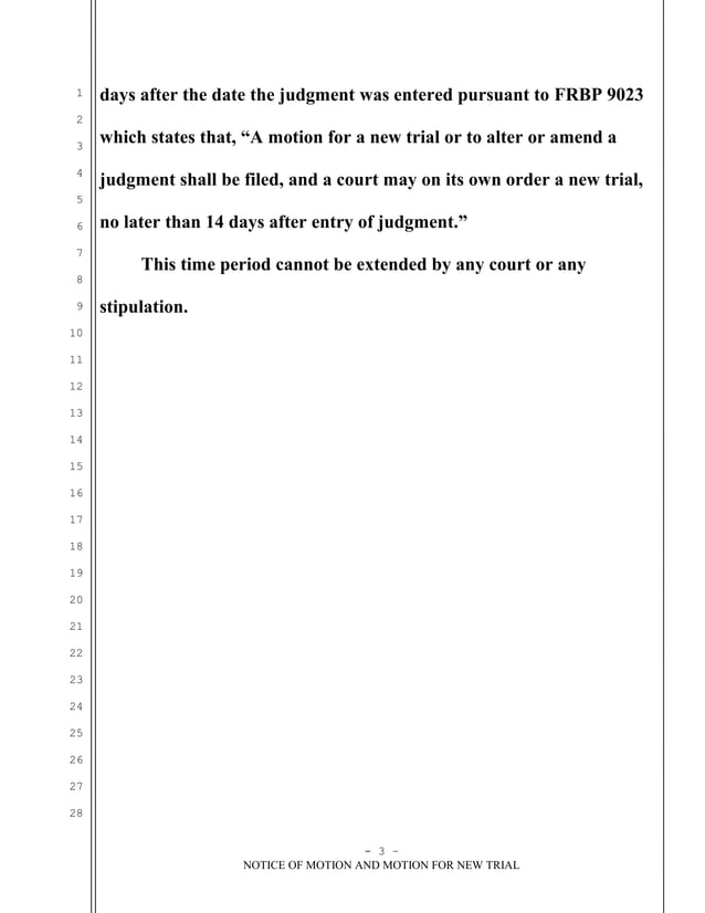 Sample motion for new trial in united states bankruptcy court | PDF