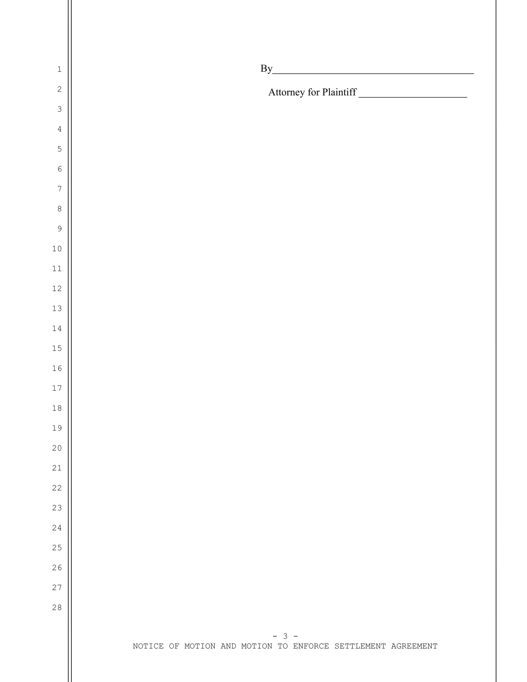 Sample California motion to enforce settlement agreement | DOC