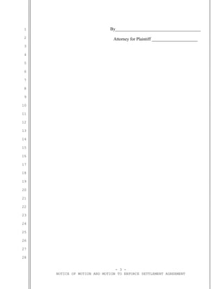 Sample California motion to enforce settlement agreement | DOC