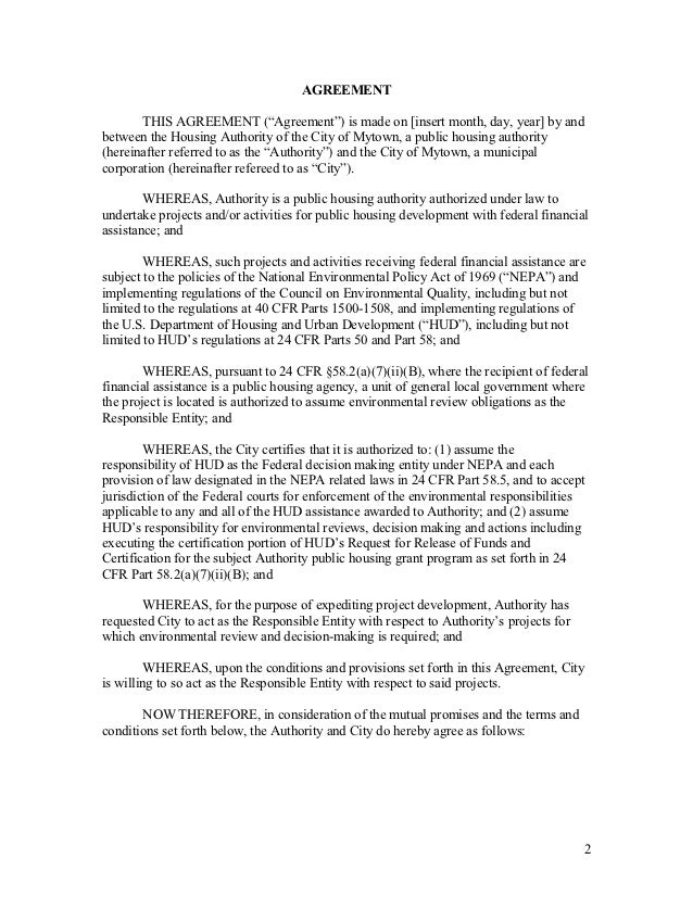 Sample mou responsible entity