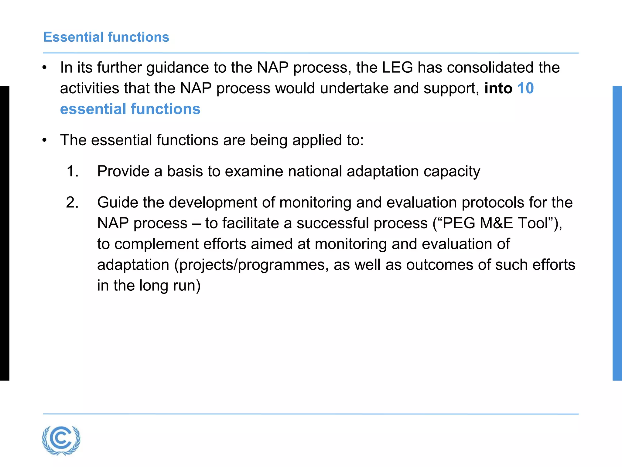 The sample NAP process based on the UNFCCC NAP technical guidelines | PPT