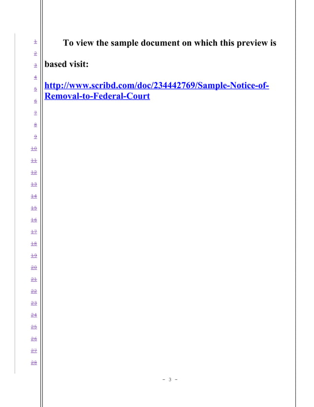 Sample notice of removal to United States District Court | DOC