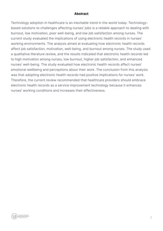 Implications Of Technology in Nursing Practice | PDF