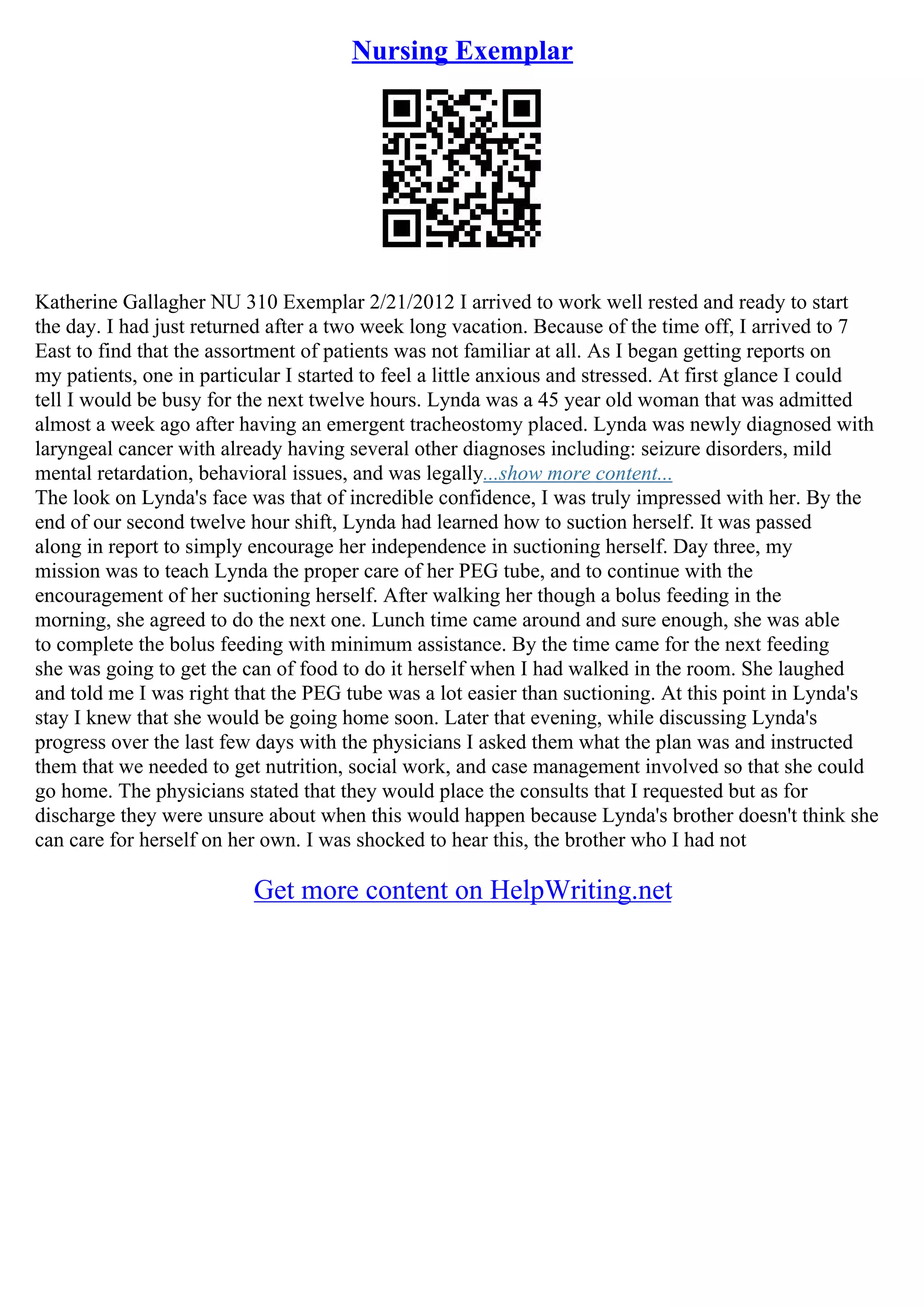 Sample Nursing Essay | PDF | Lung and Respiratory Health | Diseases and ...