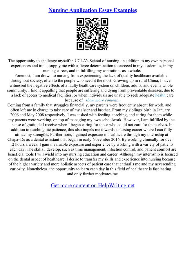 Sample Nursing Essays | PDF