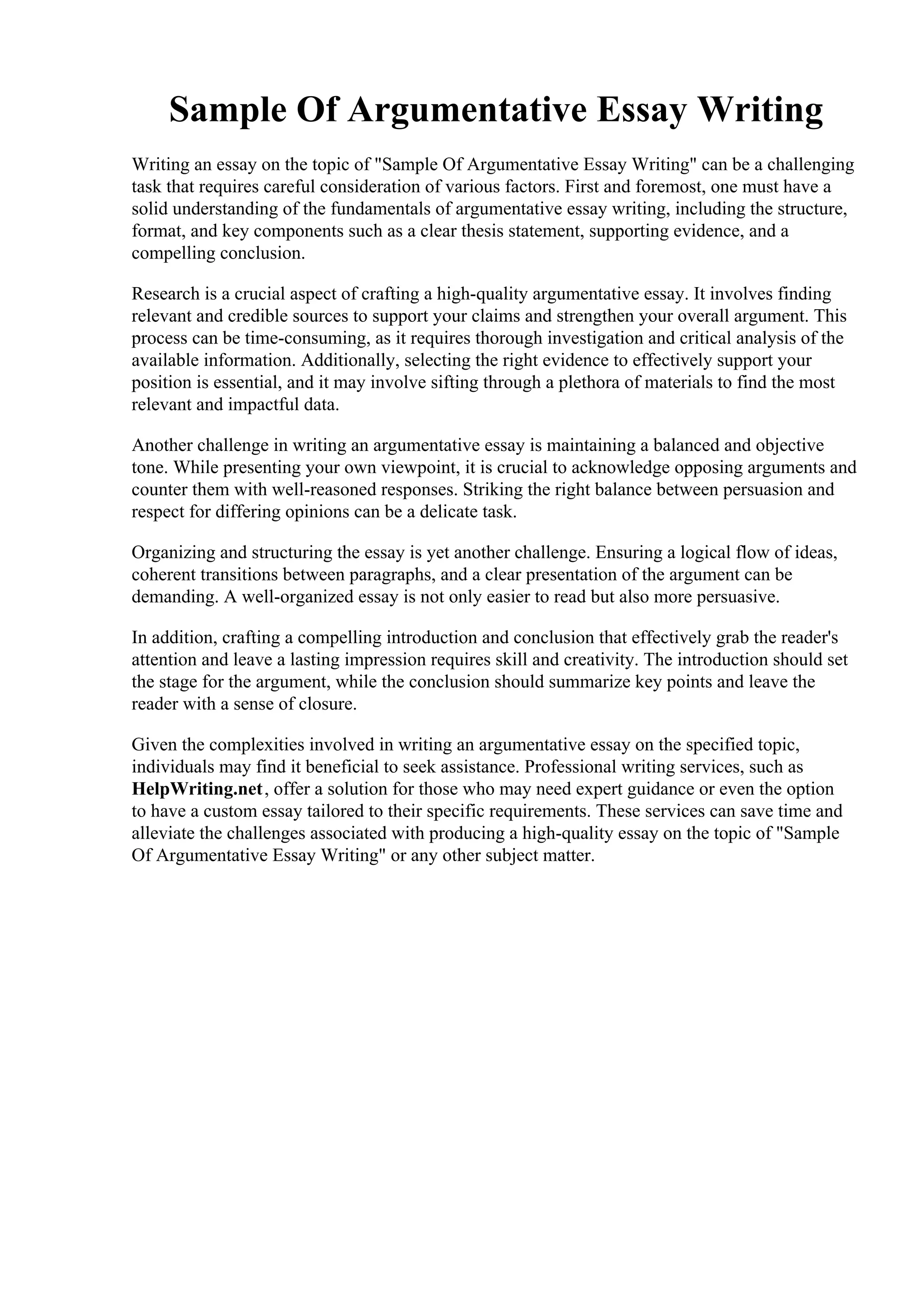 Sample Of Argumentative Essay Writing.pdf