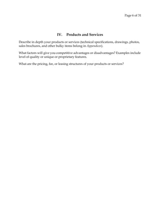 Sample of business plan | DOC