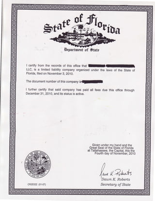 Sample of certificate of organization | PDF