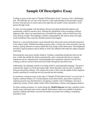 Sample Of Descriptive Essay.pdf