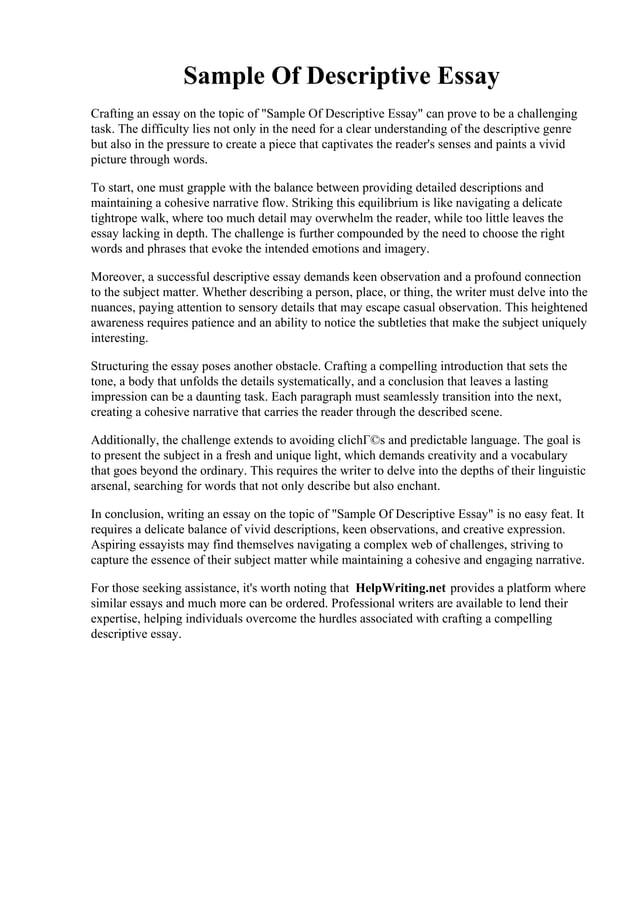 Sample Of Descriptive Essay.pdf