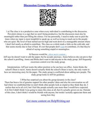 Sample Of Discussion Essay | PDF