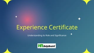 Sample of Experience Certificate, Experience Letter | PPTX