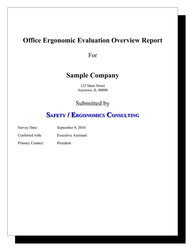 Sample Office Ergonomic Evaluation | DOC