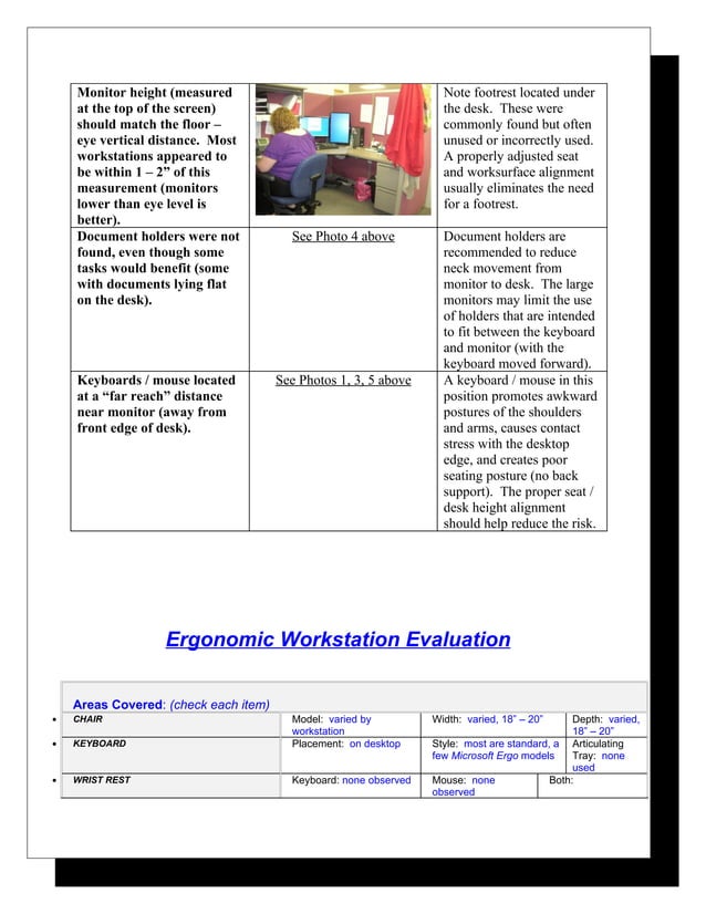 Sample Office Ergonomic Evaluation | DOC