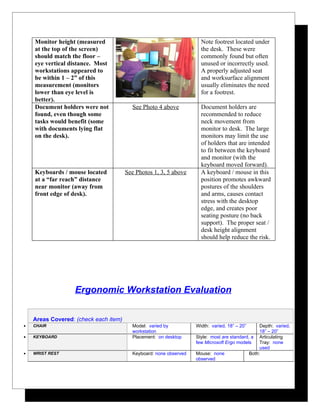 Ergonomic Assessment Report