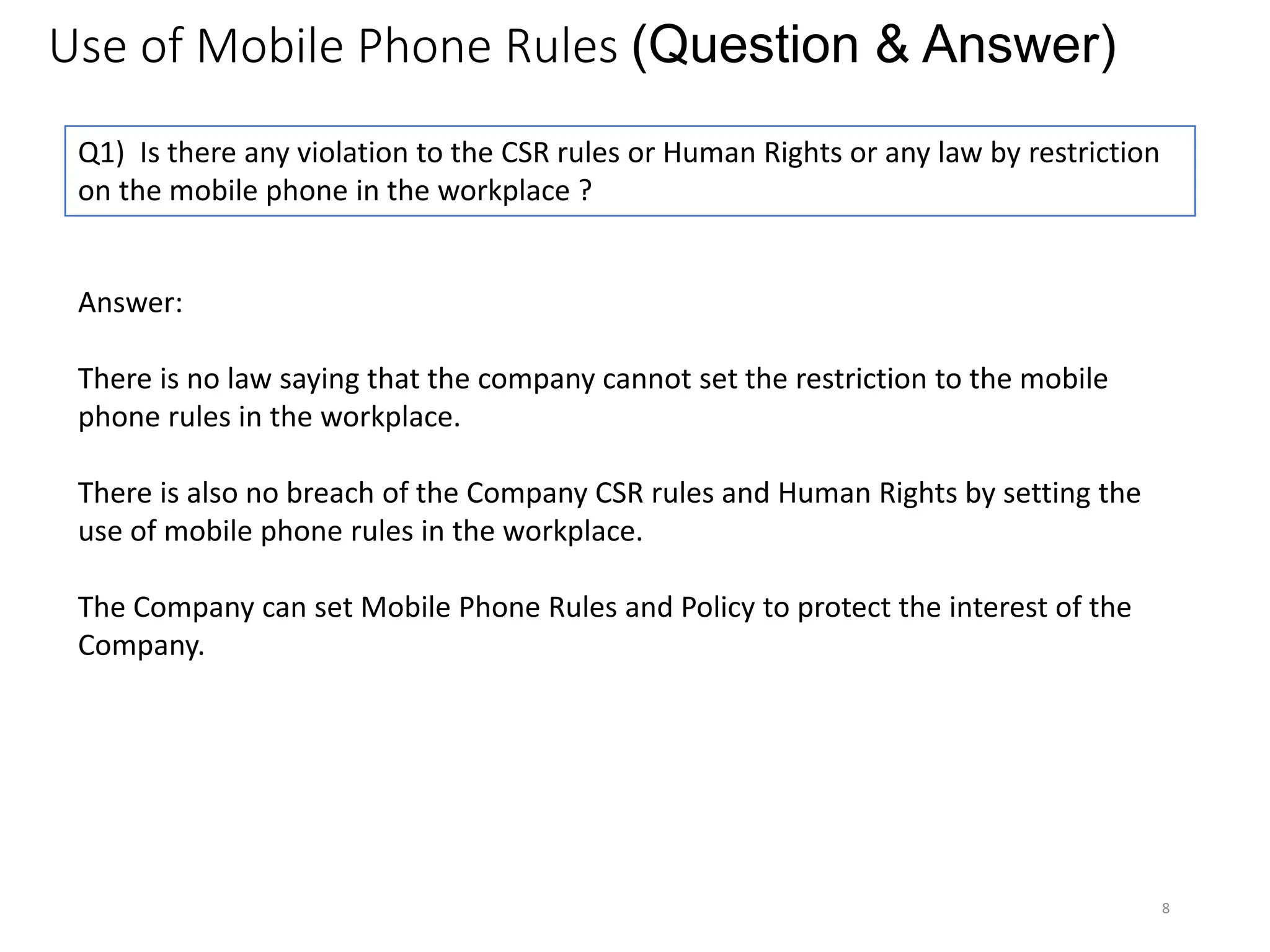 Sample of Handphone Rules of usage in new factory | PPTX
