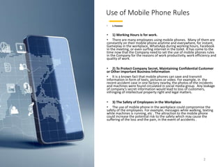 Sample of Handphone Rules of usage in new factory | PPTX