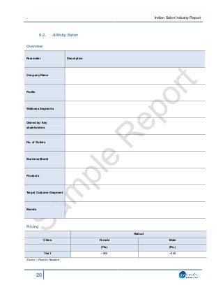 Sample of indian salon industry report (Extracts) | PDF