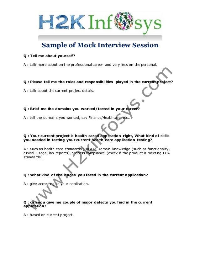 Software Testing Mock Interview Sessions And Answers H2kinfosys