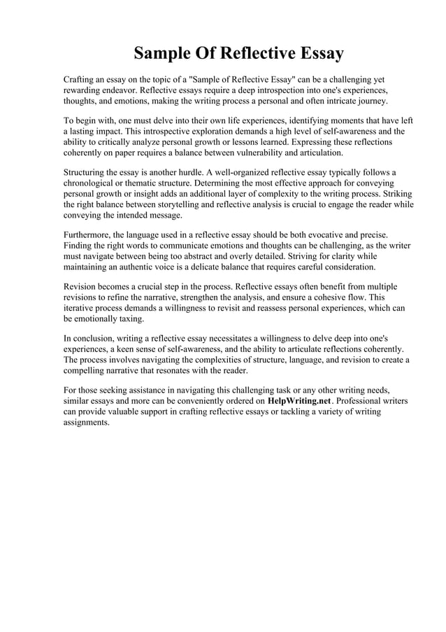 Sample Of Reflective Essay.pdf