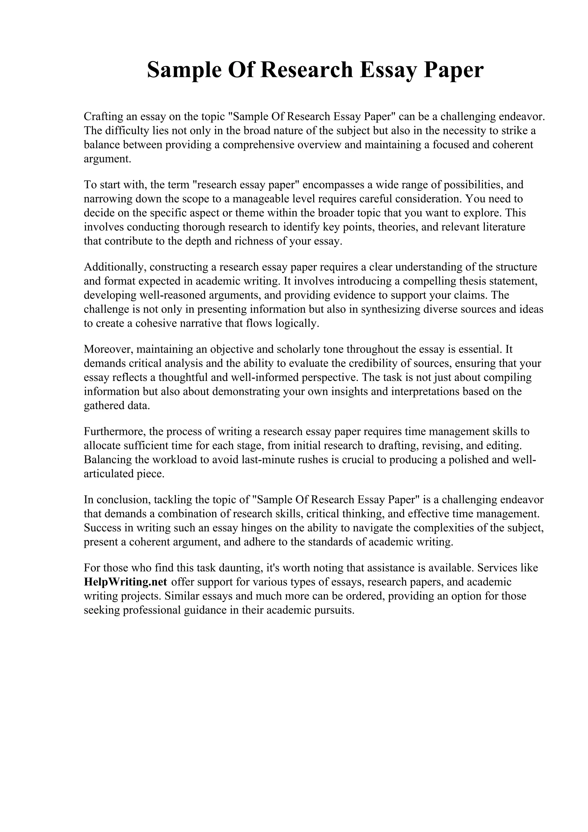 Sample Of Research Essay Paper.pdf