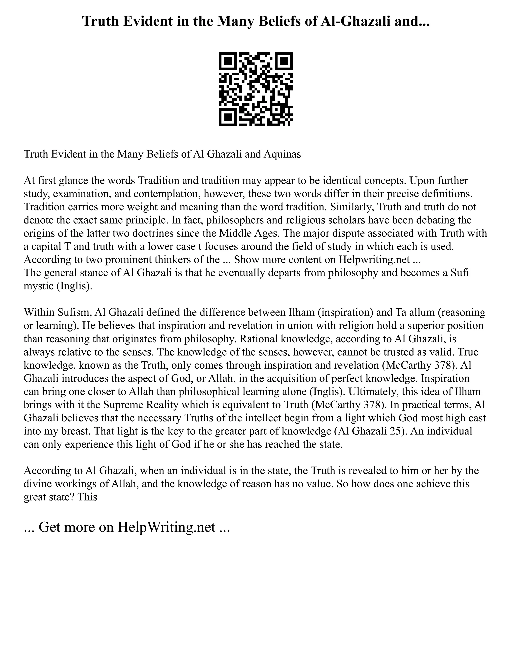 Sample Of Statement Of Purpose For Master Degre | PDF