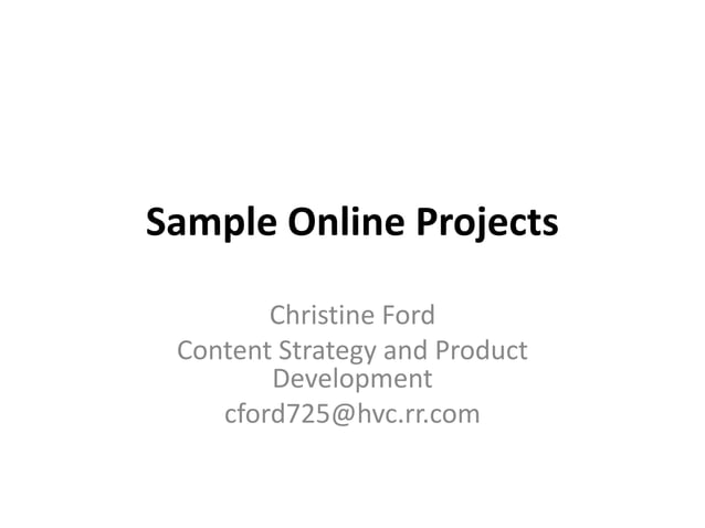 Sample Online Projects | PPT