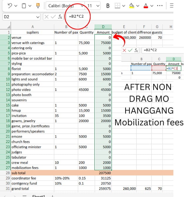 SAMPLE EXEL FORMULA........ CASSABDRA GRACE | PDF