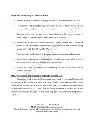 Sample on managing financial resources and decision making | PDF ...