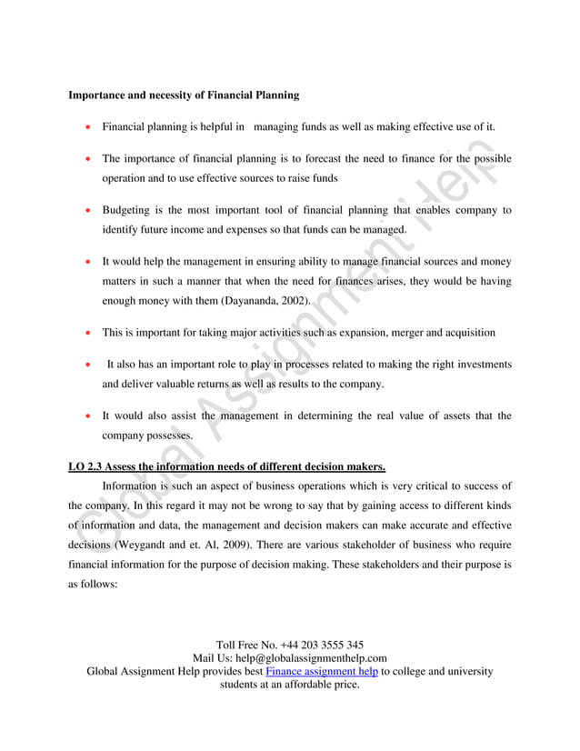 Sample on managing financial resources and decision making | PDF