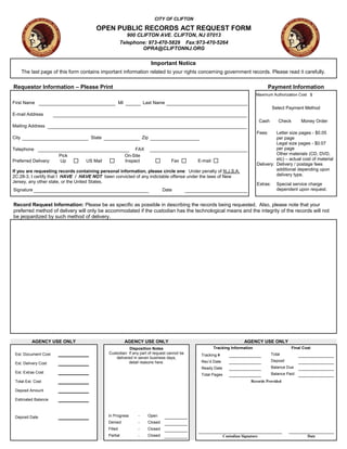 Sample OPRA Request | PDF