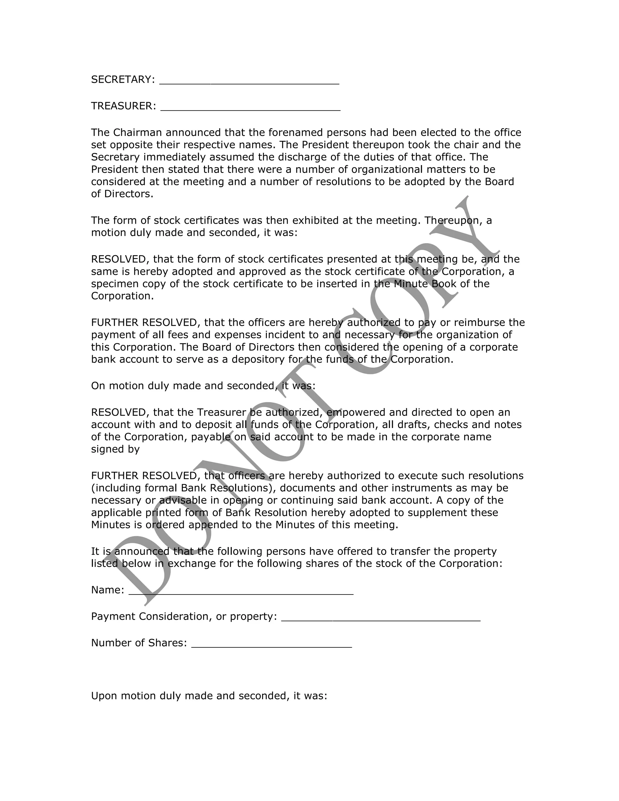 Sample organizational meeting minutes | PDF