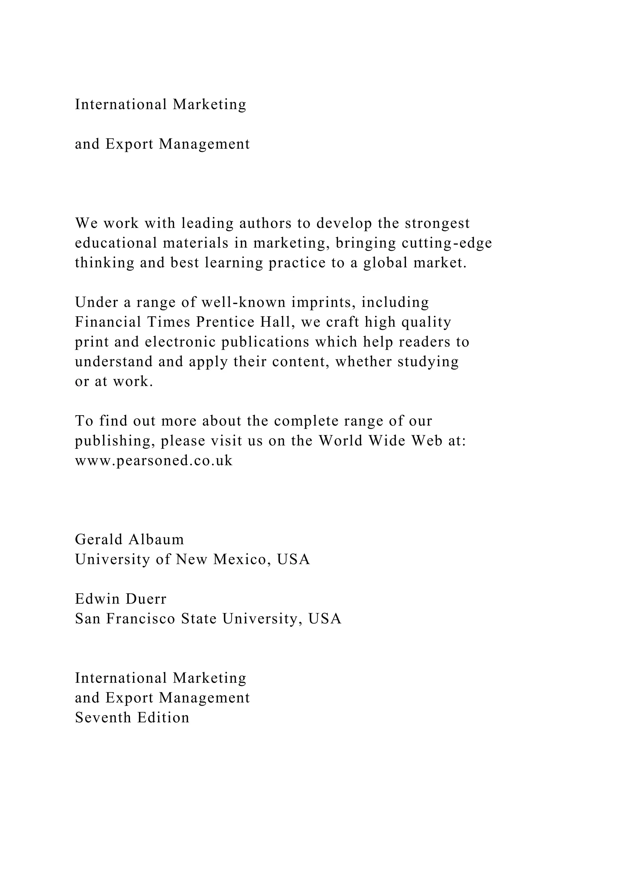 Sample Outline for an Export Plan (Source www.export.gov).docx