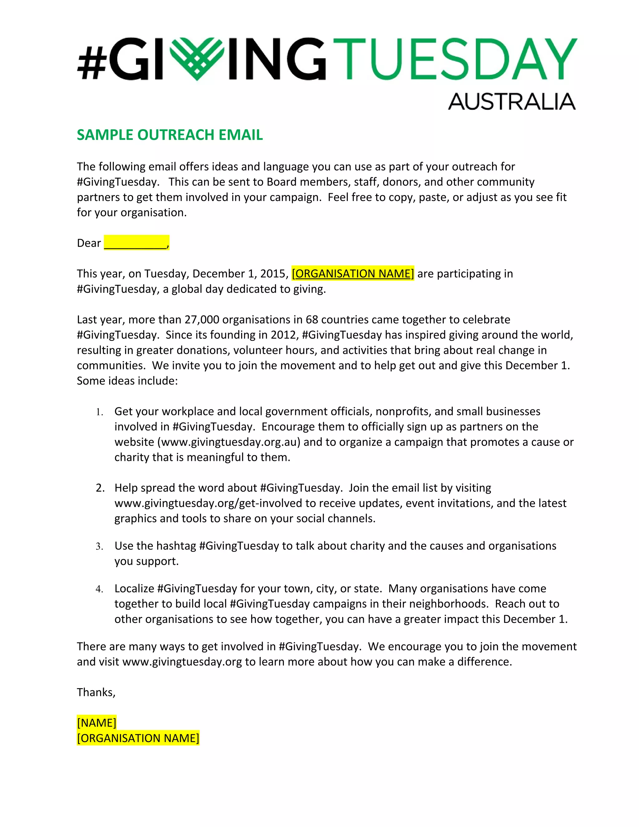 Sample outreach email | DOC | Resume Writing and Advice | Job Search