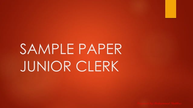 Sample paper For Nts | PPT