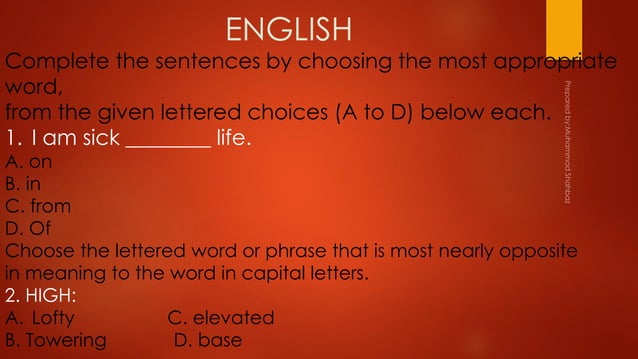 Sample paper For Nts | PPT