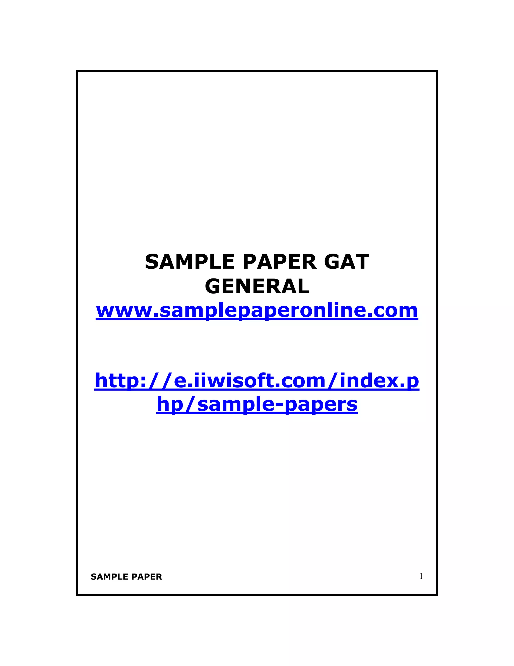 Sample paper gat | PDF