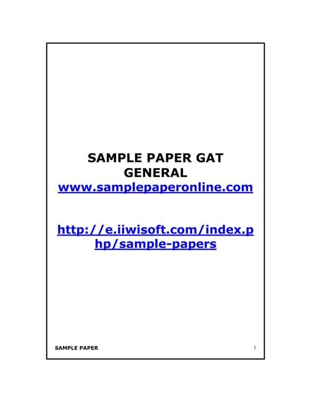 Sample paper gat | PDF | Education