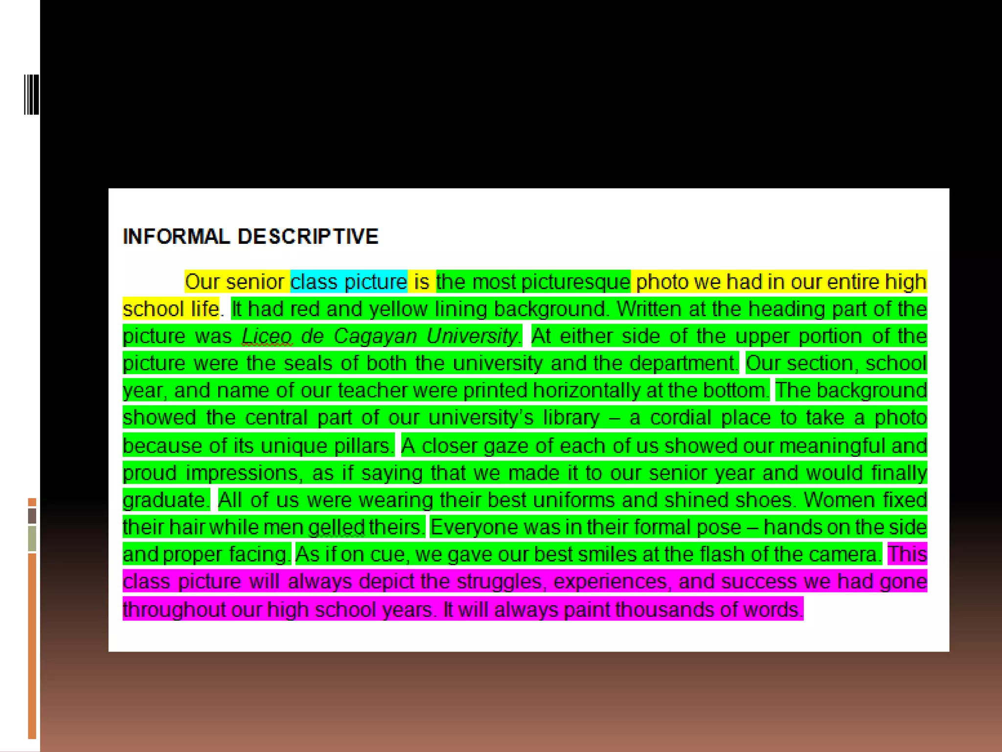 Sample paragraphs and essay (methods of paragraph | PPTX