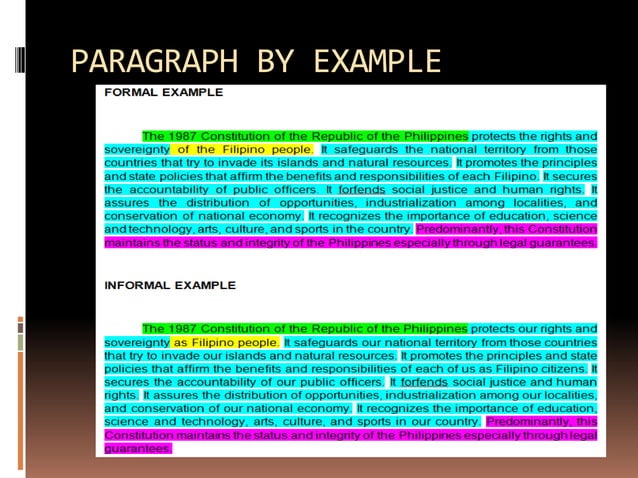 Sample paragraphs and essay (methods of paragraph | PPT