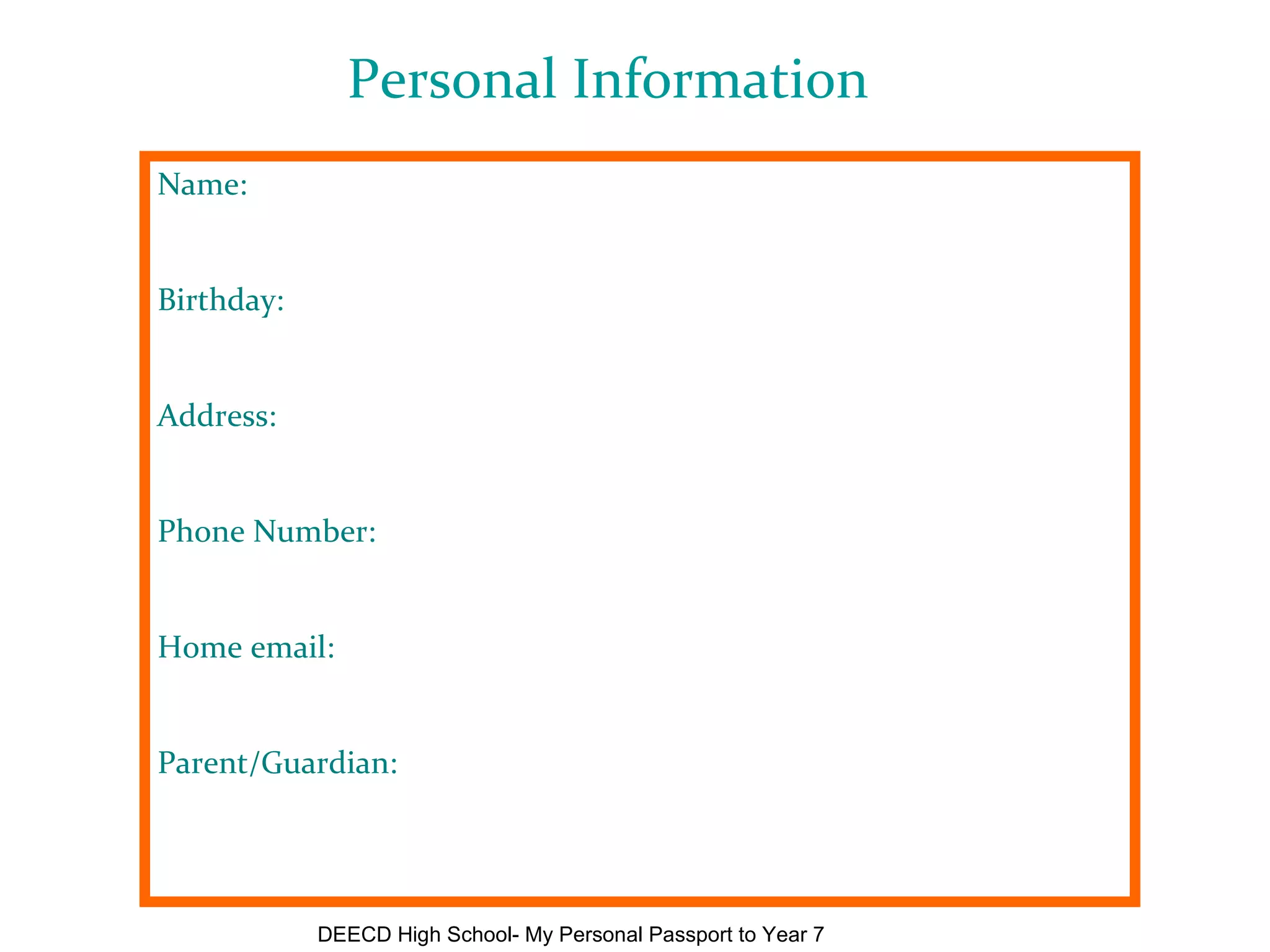 Sample passport template | PPT | Secondary Education | Education