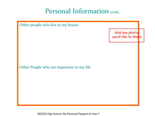 Sample passport template | PPT | Secondary Education | Education