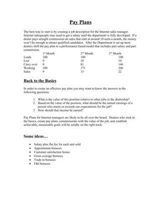Sample pay plans | DOC
