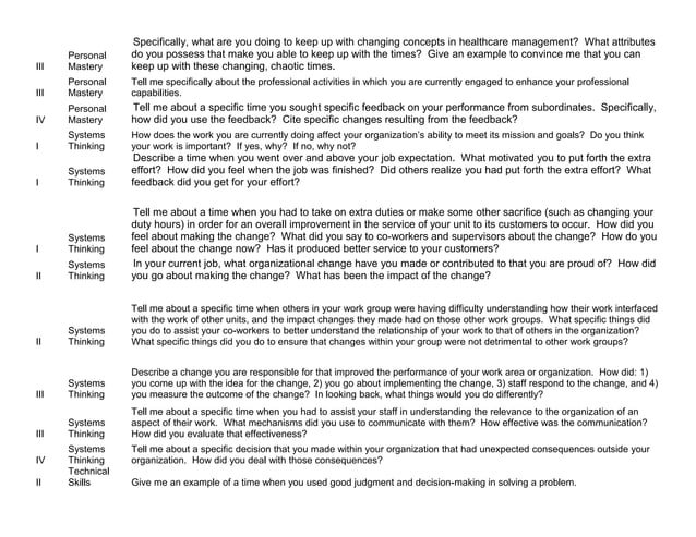 Performance Based Interviewing (PBI) Questions | DOC