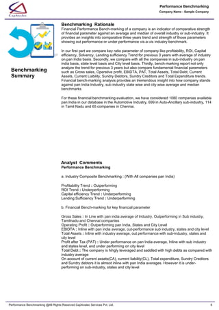 Sample Performance Benchmarking Report. | PDF