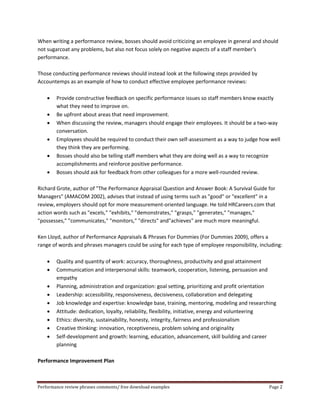Sample performance review phrases | DOCX | Resume Writing and Advice ...