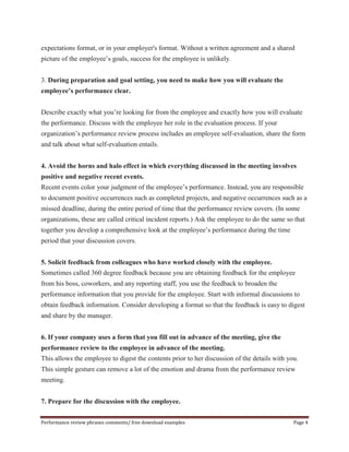 Sample performance review phrases | DOCX