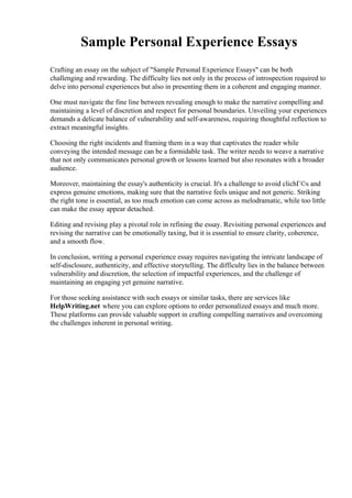 Sample Personal Experience Essays.pdf
