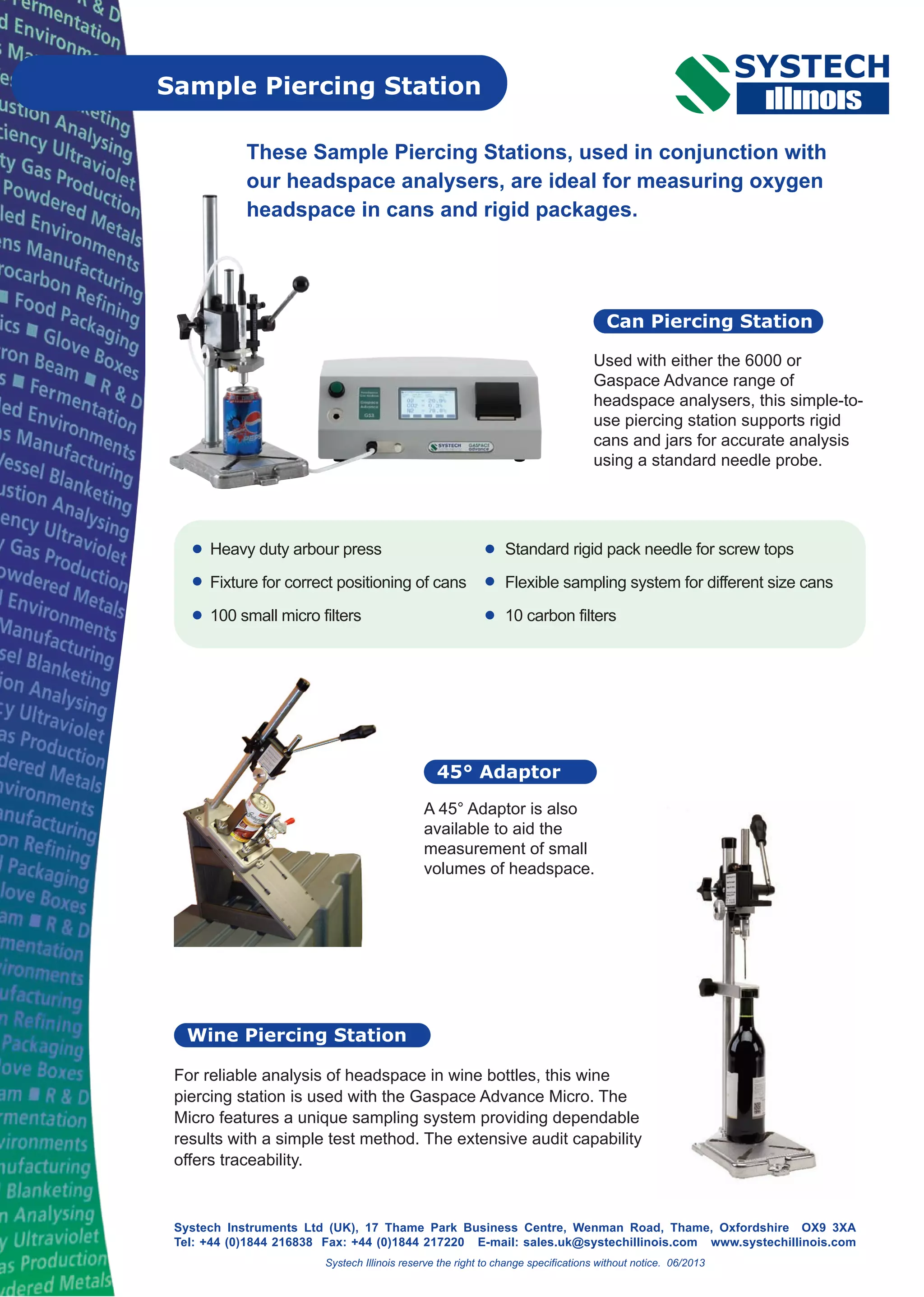 Systech Illinois Sample Piercing Station | PDF
