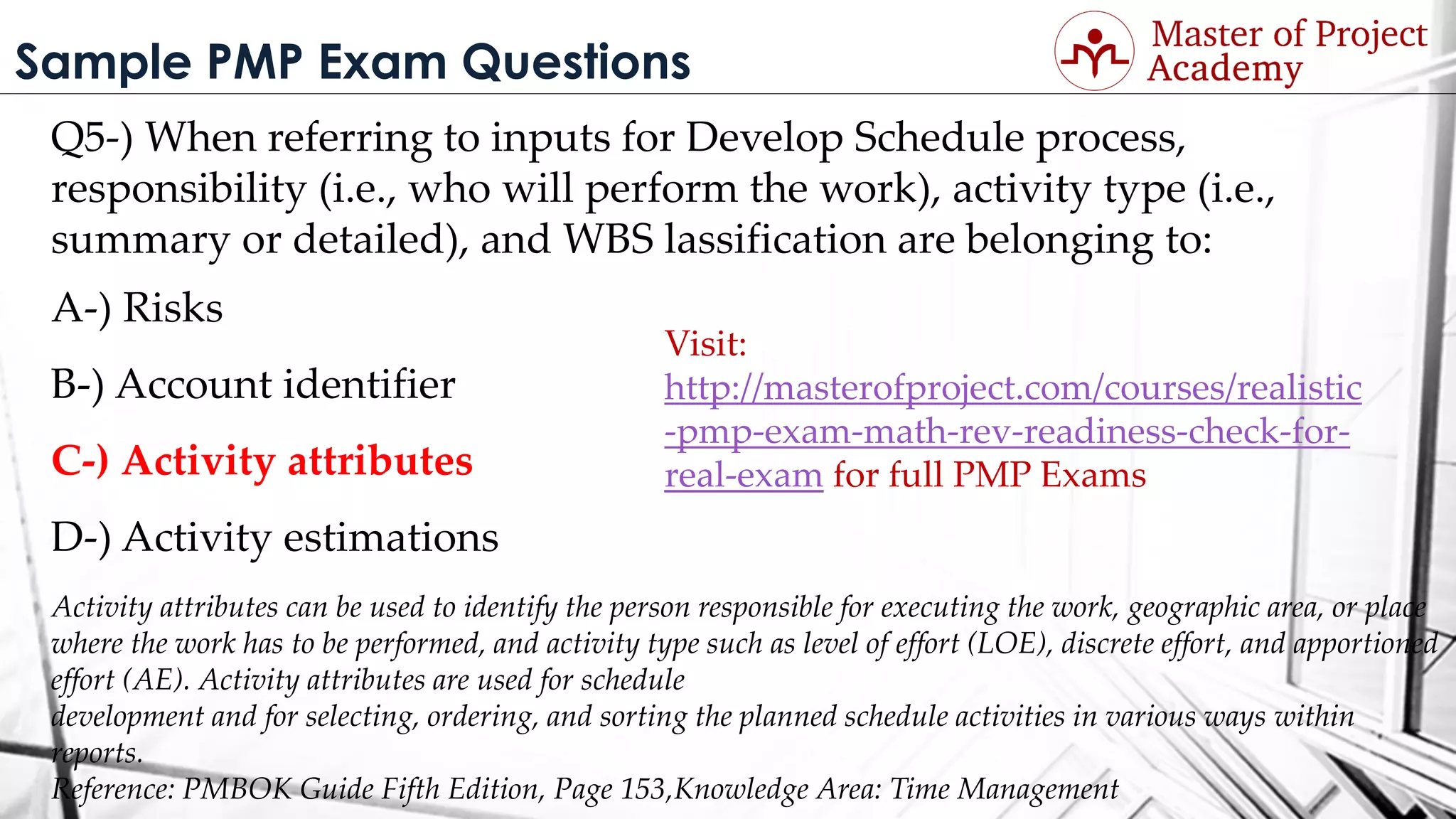 Sample PMP Exam Questions | PDF | Resume Writing and Advice | Job Search